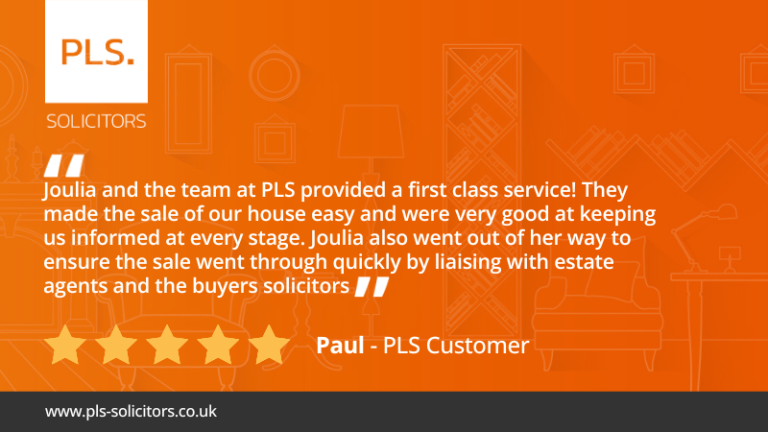 Five Star Friday: "Joulia and the team at PLS provided a first class service!" - PLS Solicitors ...